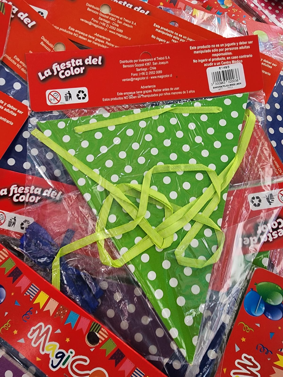 SET BANDERIN DECORATIVO POLKA COLORES