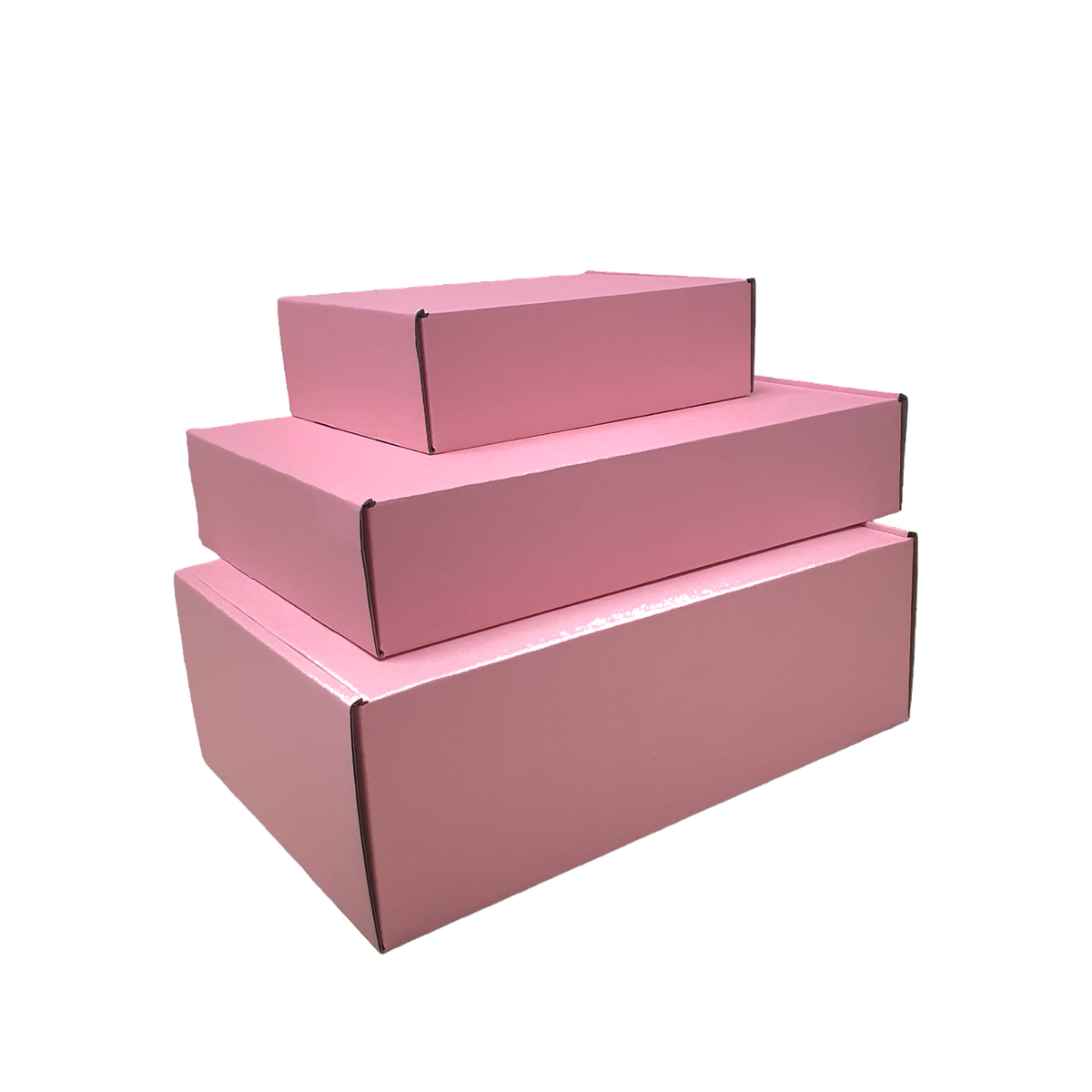 Caja Cartón Multiuso Autoarmable Rosada 50 Unidades