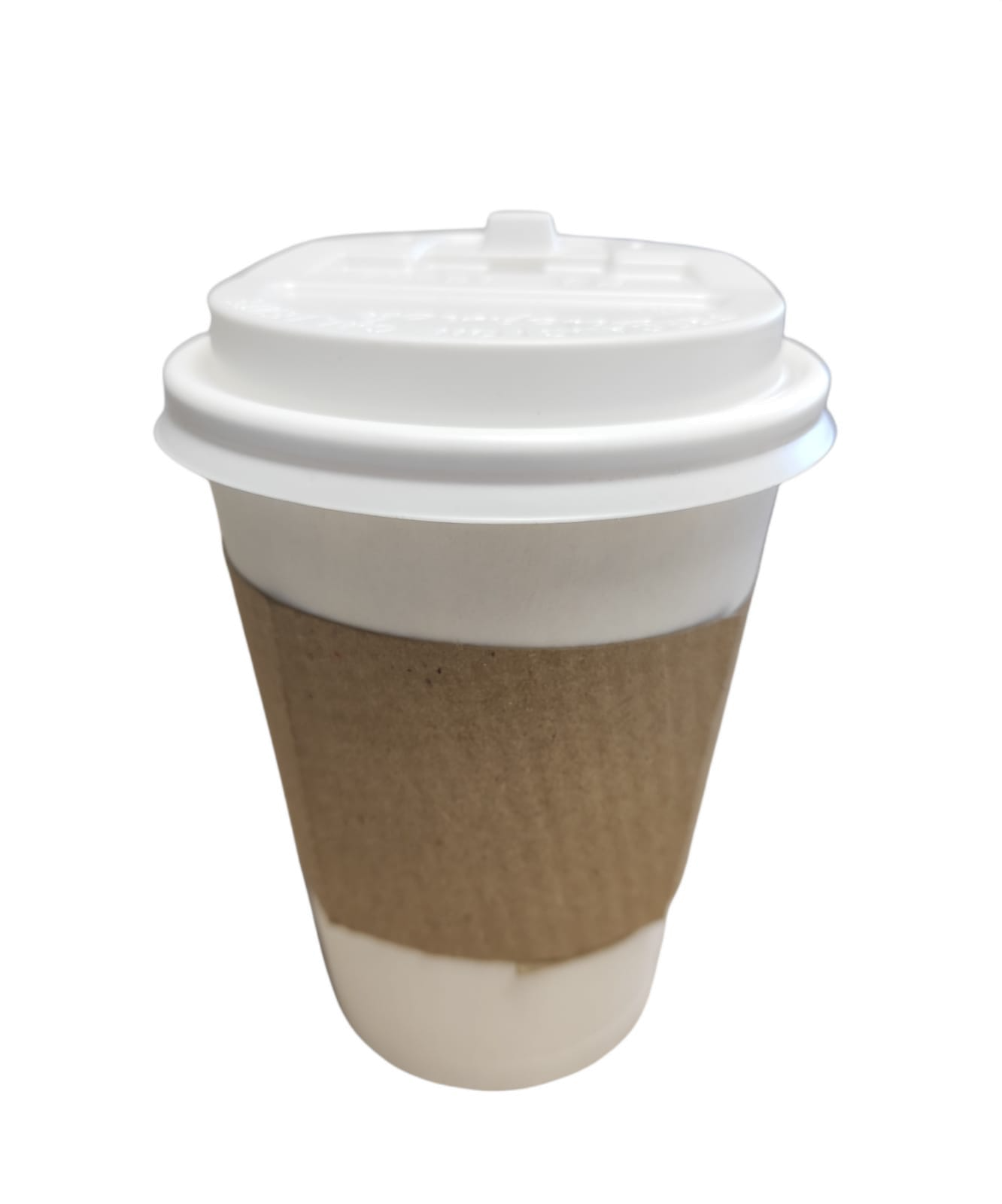 Vaso Café Polipapel Blanco con Tapa + Manga 350cc o 12oz