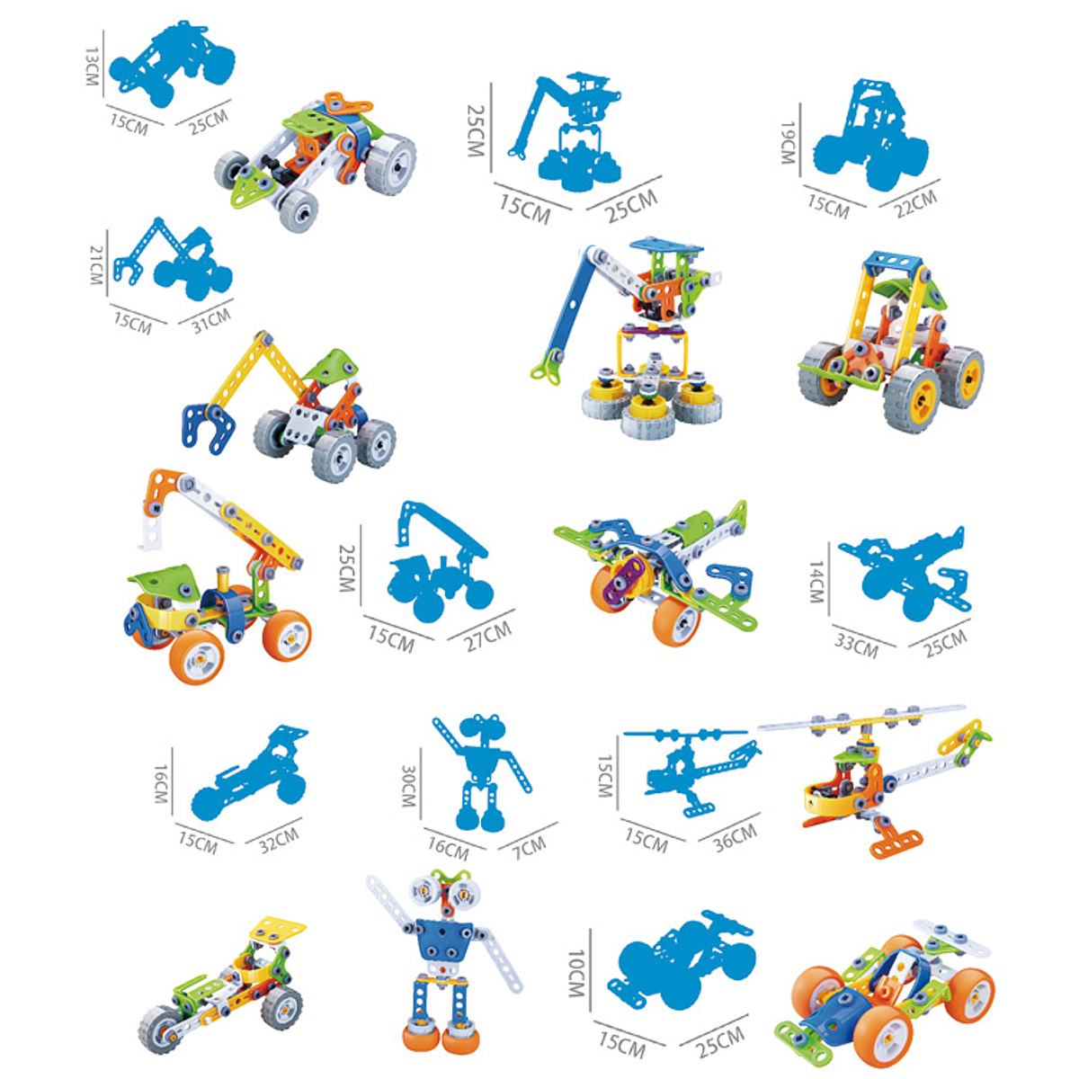 Set De Figuras Armables 10 En 1 - Flexible - Alta Calidad