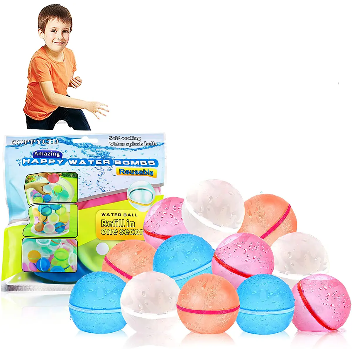 Pack 6 bombitas de agua reutilizables