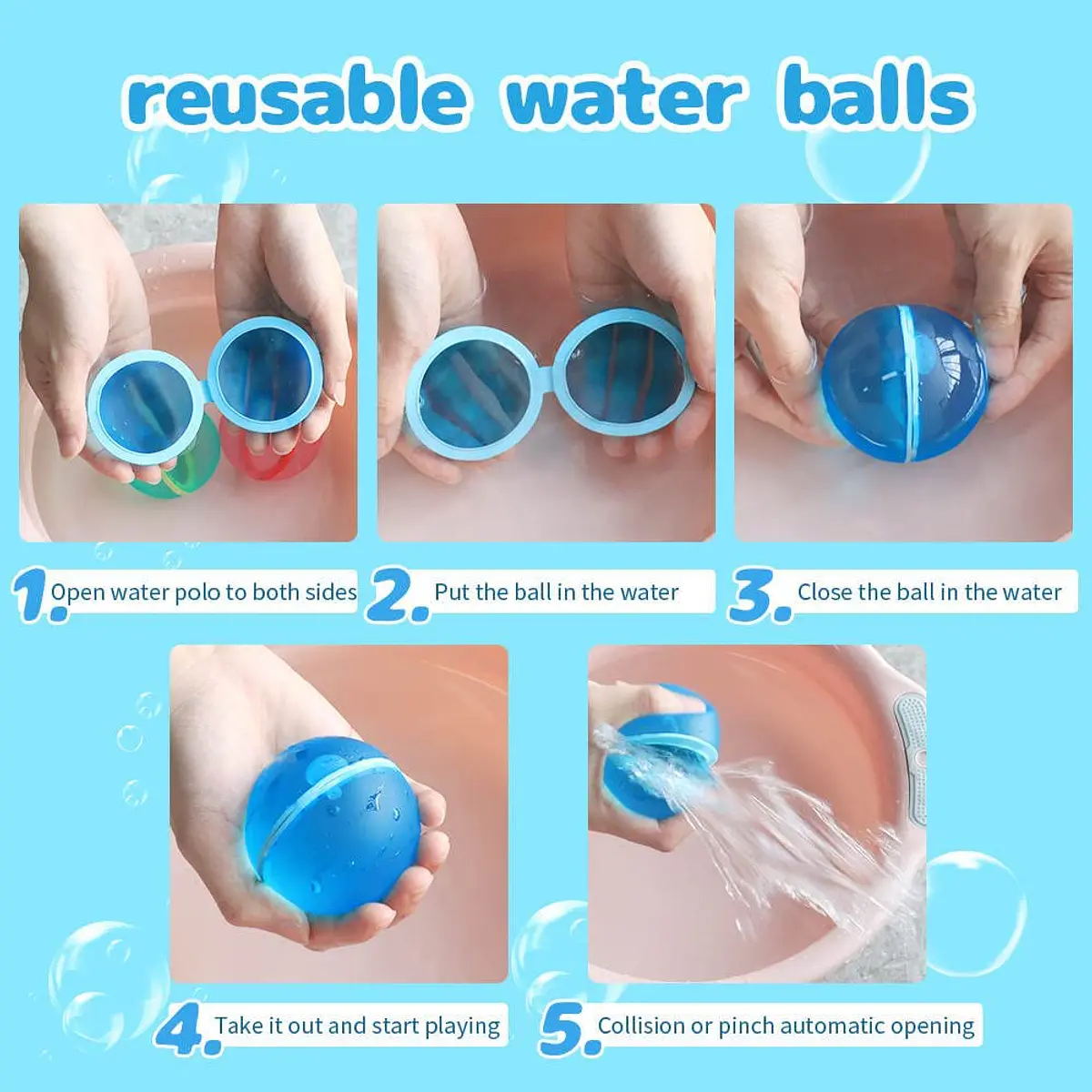 Pack 6 bombitas de agua reutilizables