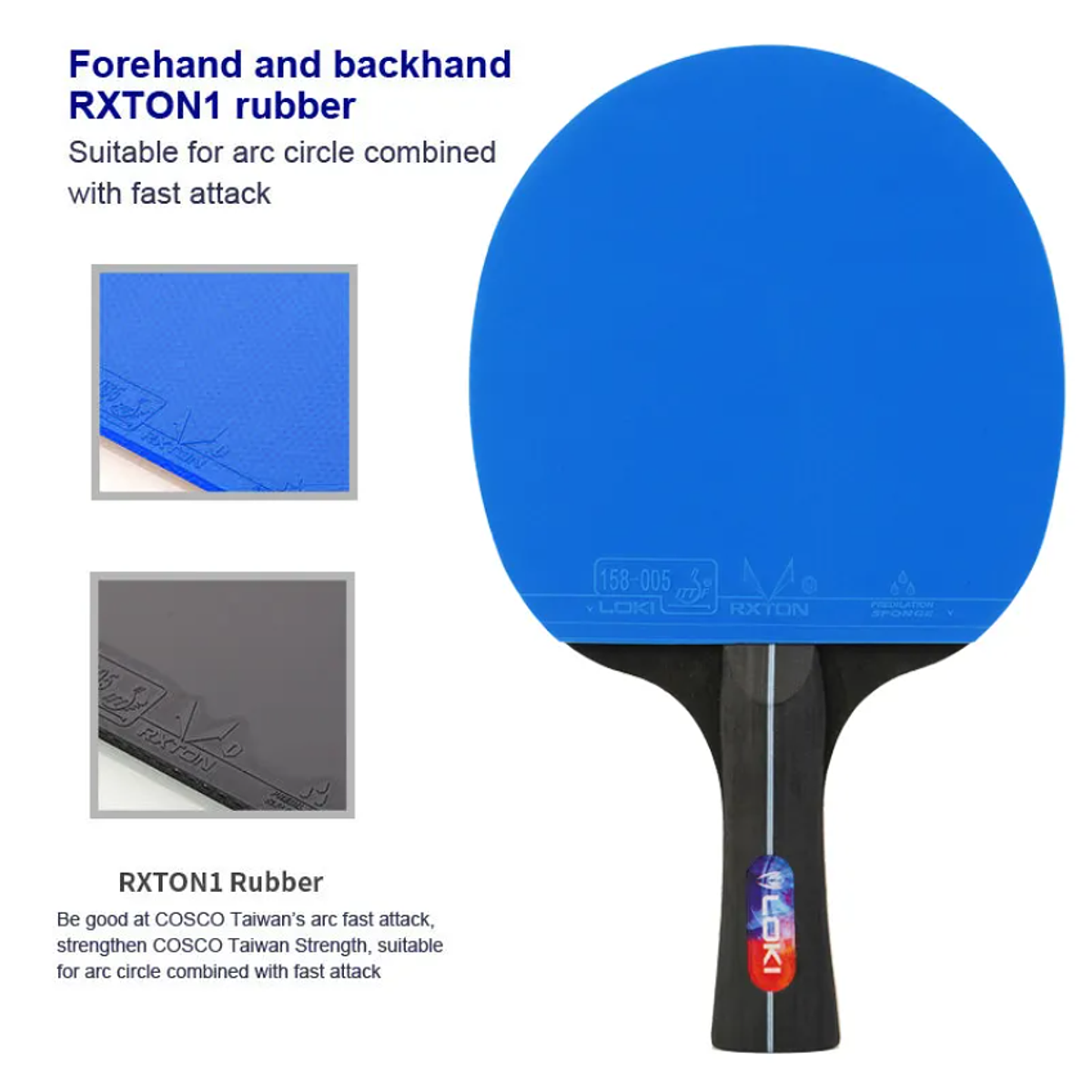 Set de 2 paletas y pelotas tenis de mesa K5000 Loki