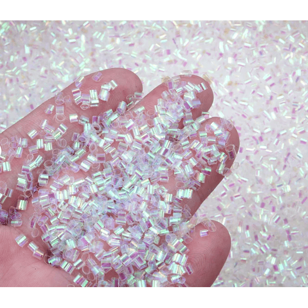 Glitter Tube Confetti blanco Tornasol