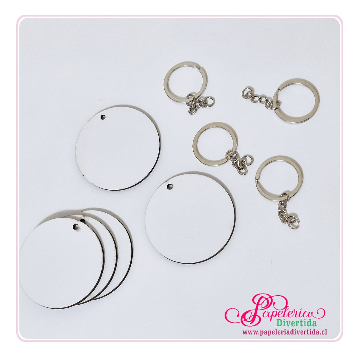 10 Llaveros MDF glossy sublimable círculos 6cm