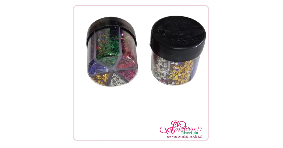 Mix escarchas flor 6 colores