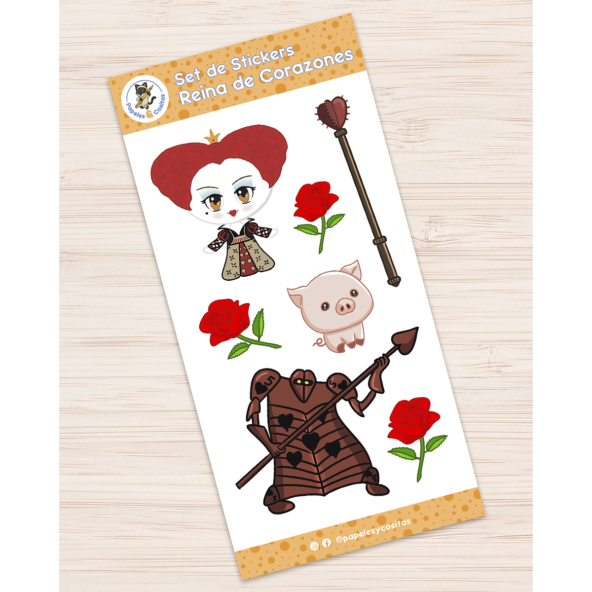 Set de Stickers Reina de Corazones