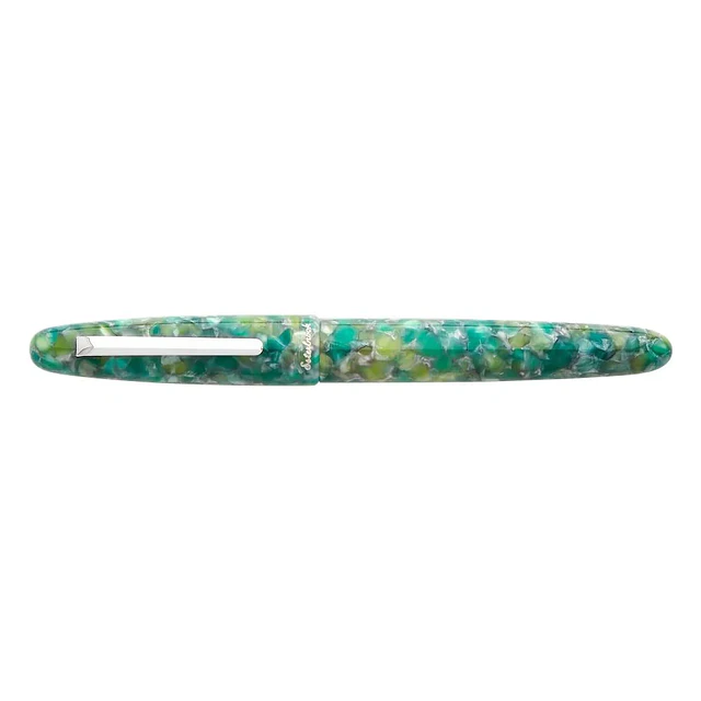 ESTERBROOK PLUMA ESTIE GREEN GLASS SILVER TRIM