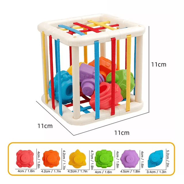 Cubo Sensorial Pequeño De Encaje.