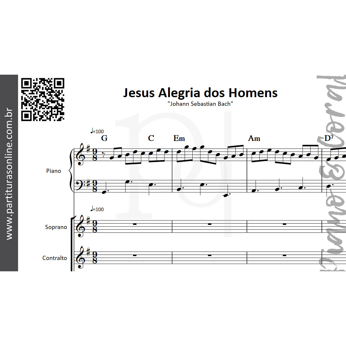 Jesus Alegria dos Homens | Piano e Coral