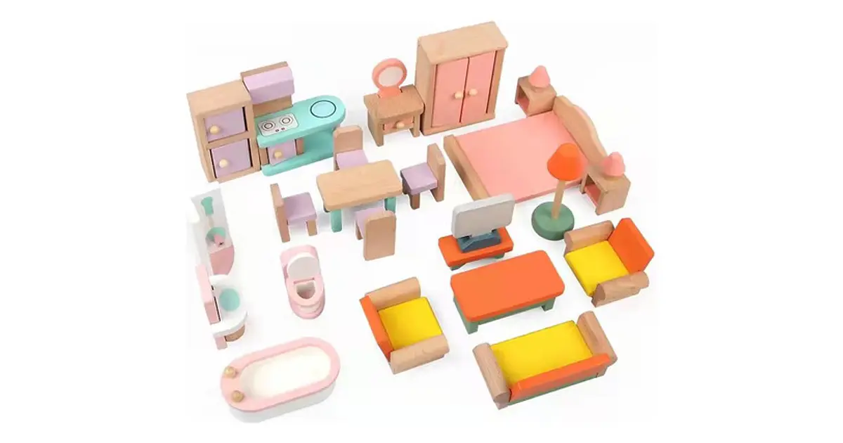 Mini Muebles Para Casa De Muñecas Juguete Madera