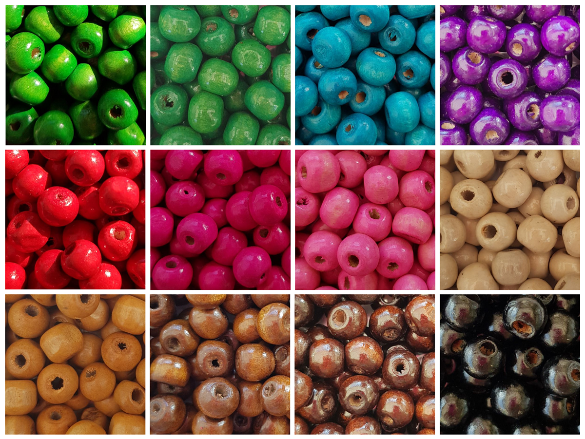 Cuentas de Madera - 8mm - 50grs