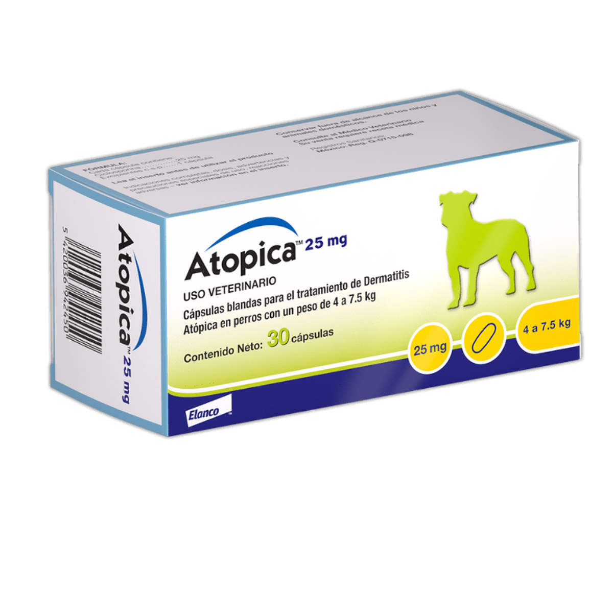 Tratamiento de Dermatitis con Atopica 25 mg con 30 Capsulas