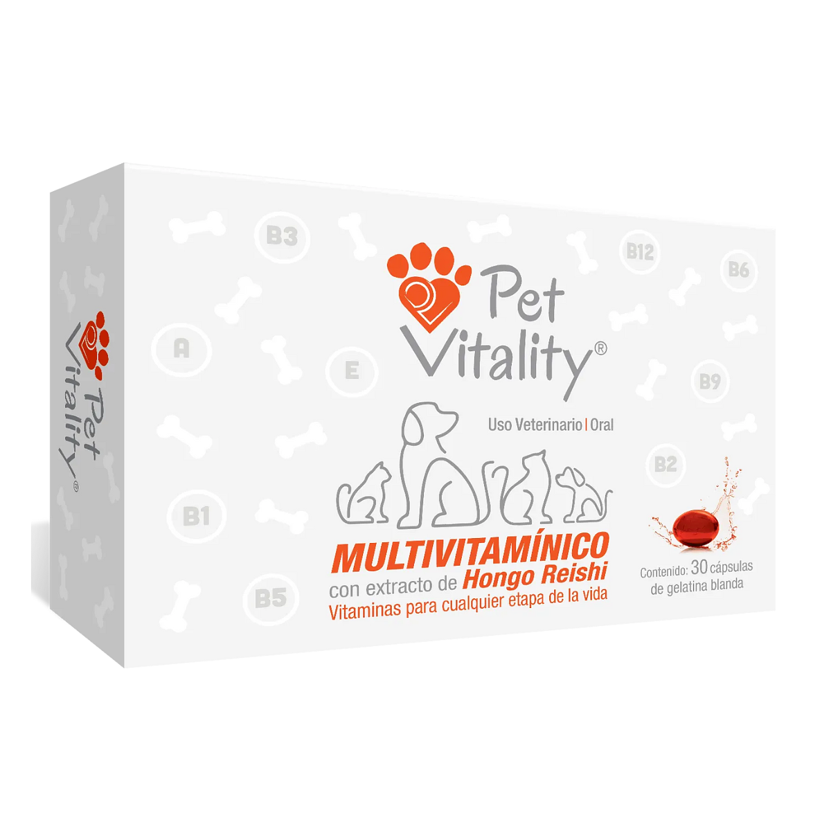 Multivitaminico Pet Vitality Perro/Gato *** 30 Capulas