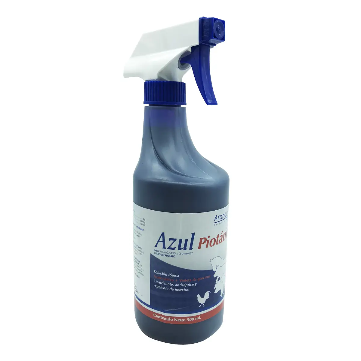Azul Piótanico Cicatrizante Con Atomizador De 500 Ml