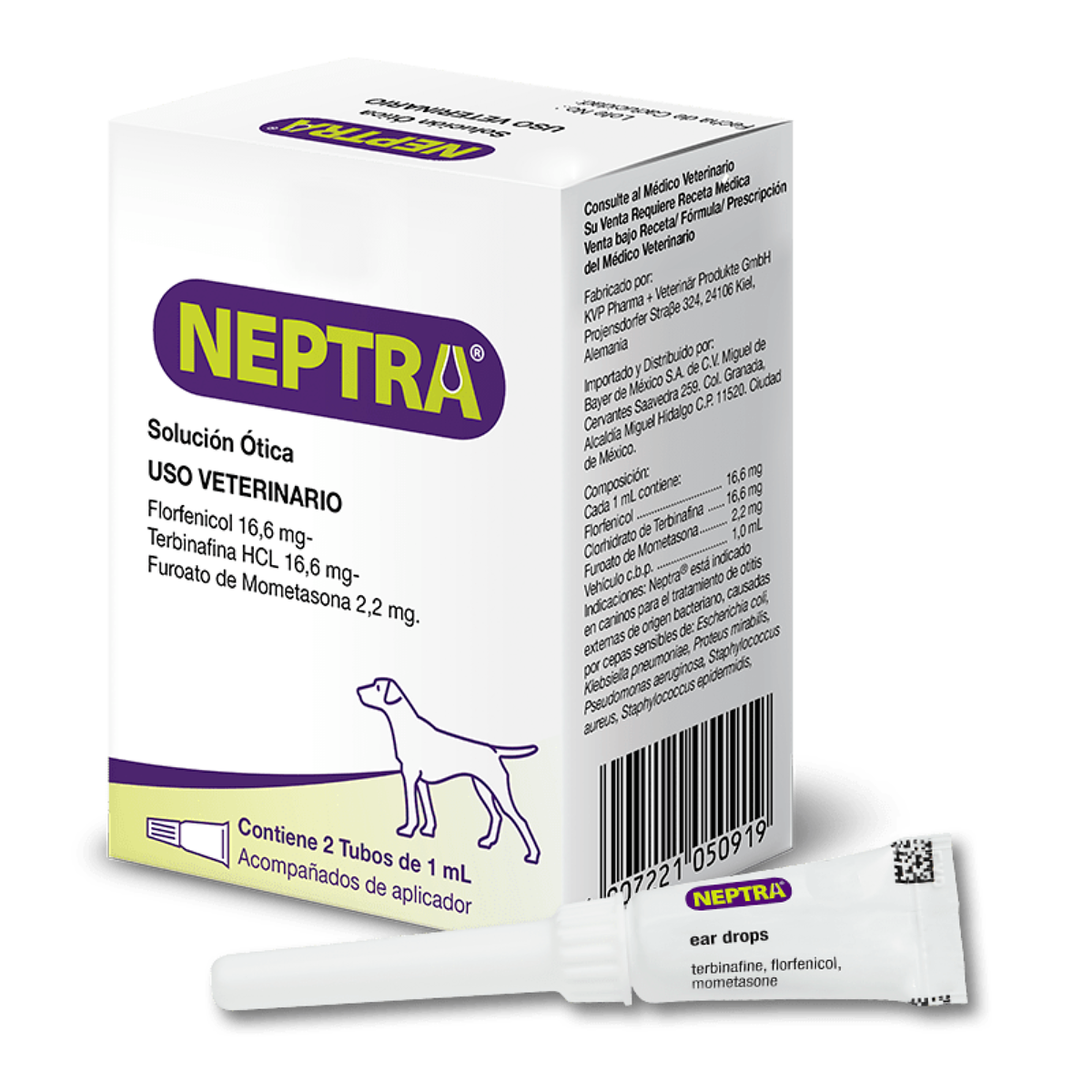 Neptra® Solución Ótica Para Perros (Florfenicol,Terbinafina)