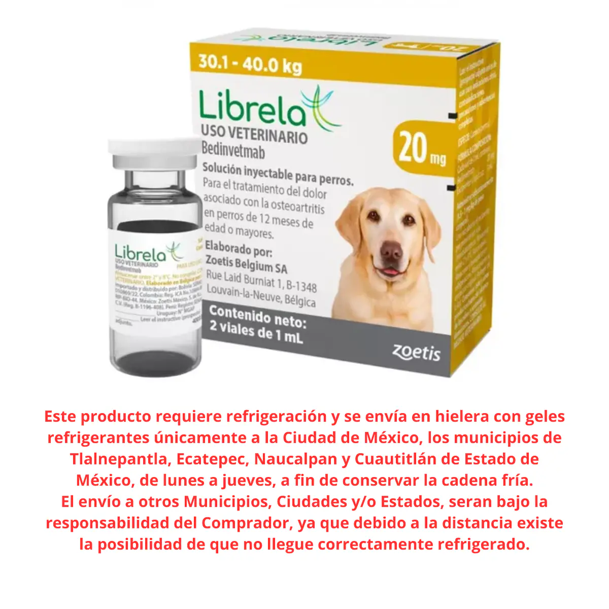 Librela 20 mg Analgésico Para Perro 2 viales de 1 ml