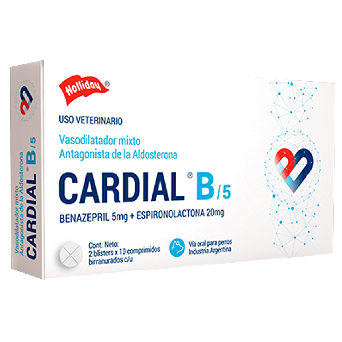 Cardial B5 (Benazepril + E.. ) para perro con 20 Comprimidos