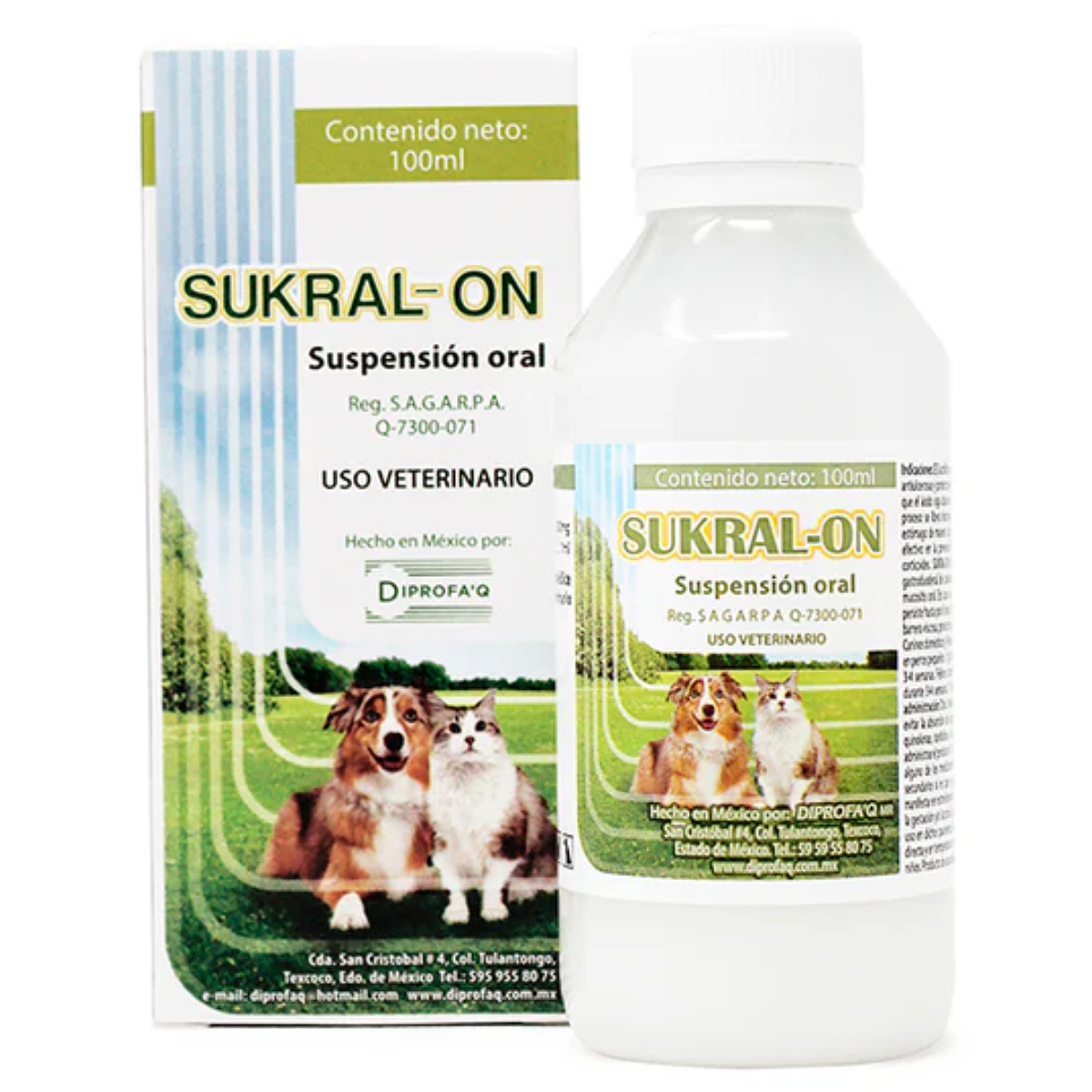 Sukral-on suspensión 100ml *(Sucralfato)* para perro y gato