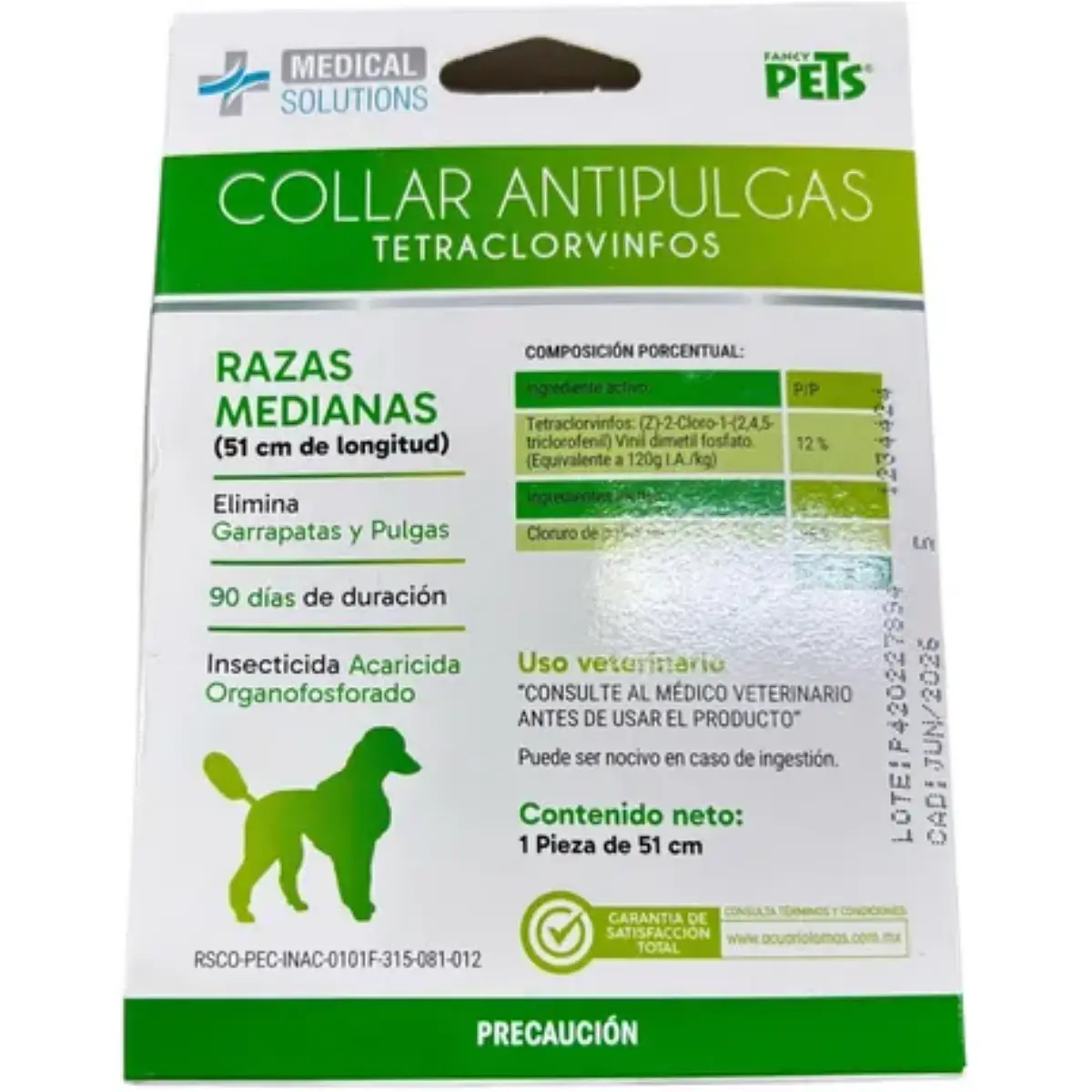 Collar antipulgas para perro raza MEDIANA (51cm) Medical Sol