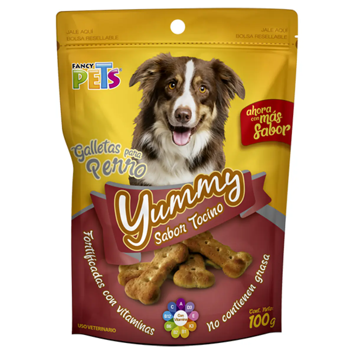 Galletas Para Perro Yummy sabor tocino 100g