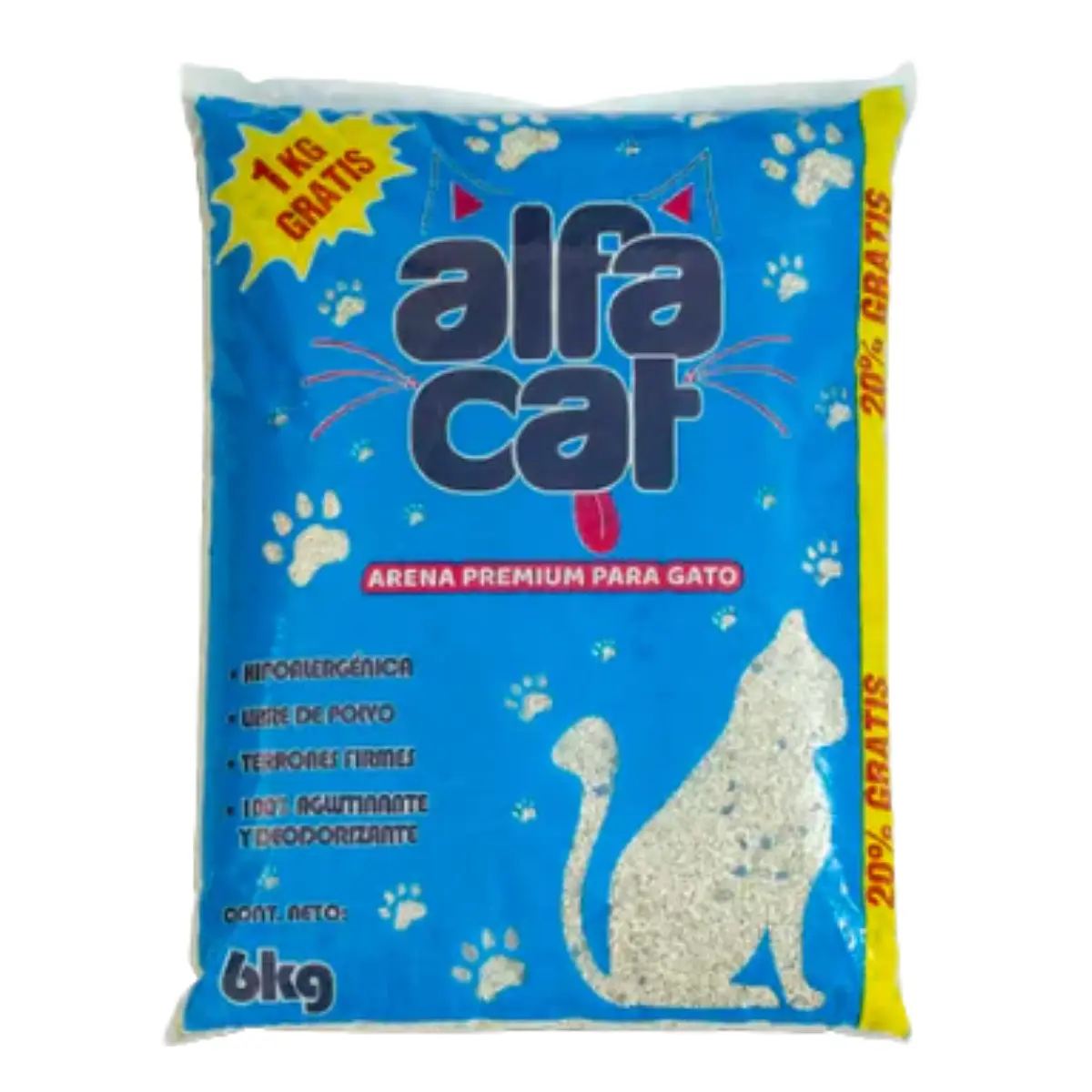 Arena para gato Alfa Cat 6 kg *Económica*