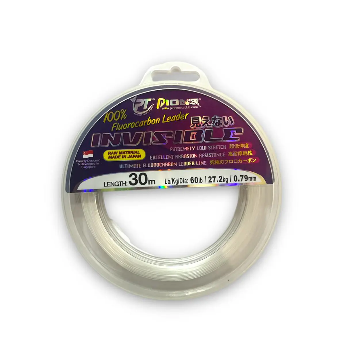 Fluorocarbono Leader Invisible Pioner de 60lb/ 27.2kg/ 0.79m
