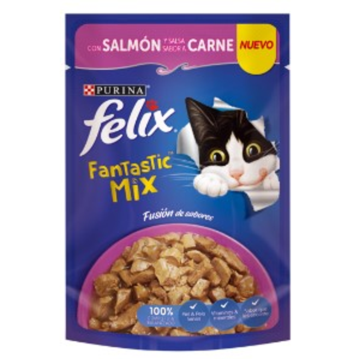 Felix Fantastic Mix Con Salmon Y Salsa De Carne 85 Gr | PET BJ