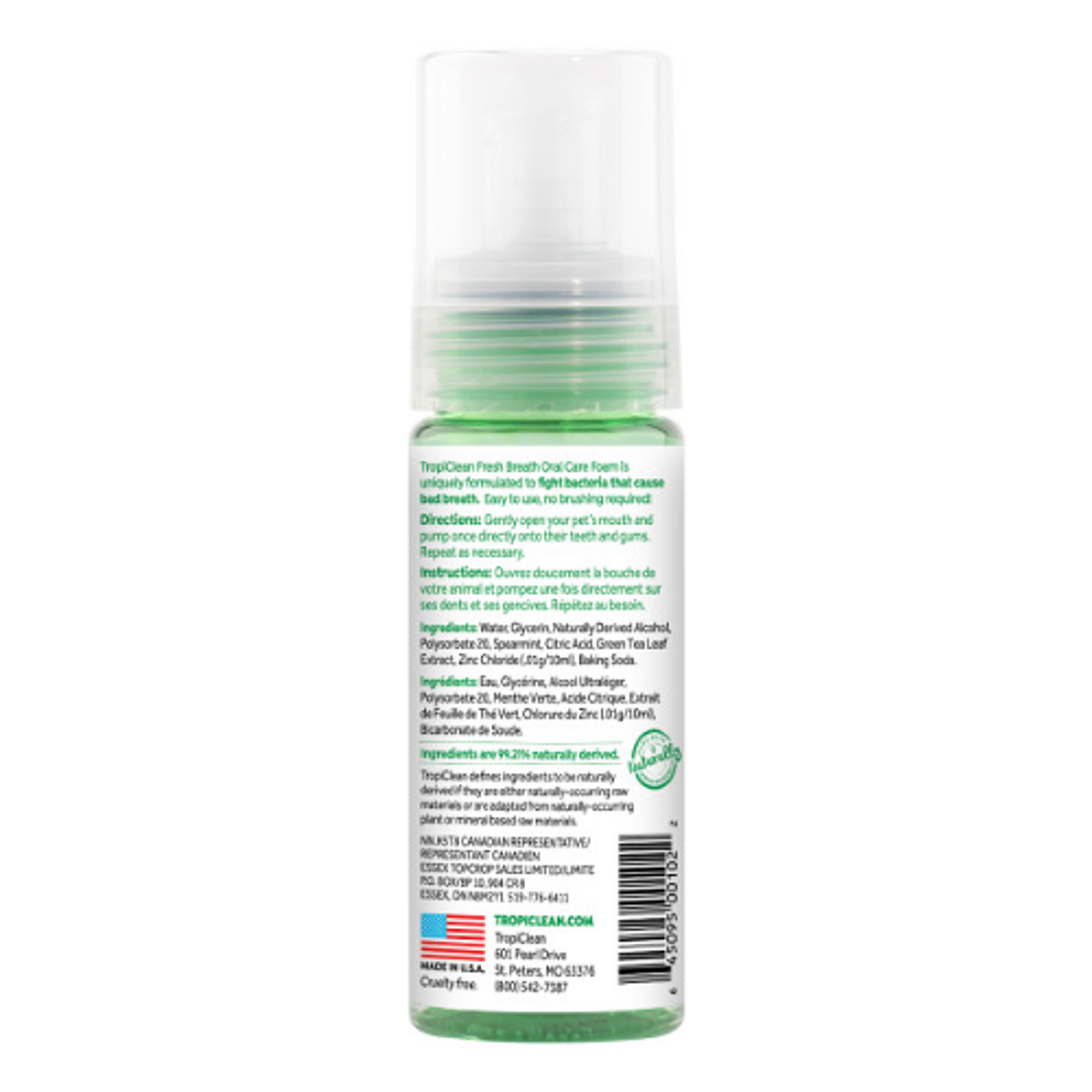Tropiclean Fresh Mint Foam 133 Ml | PET BJ