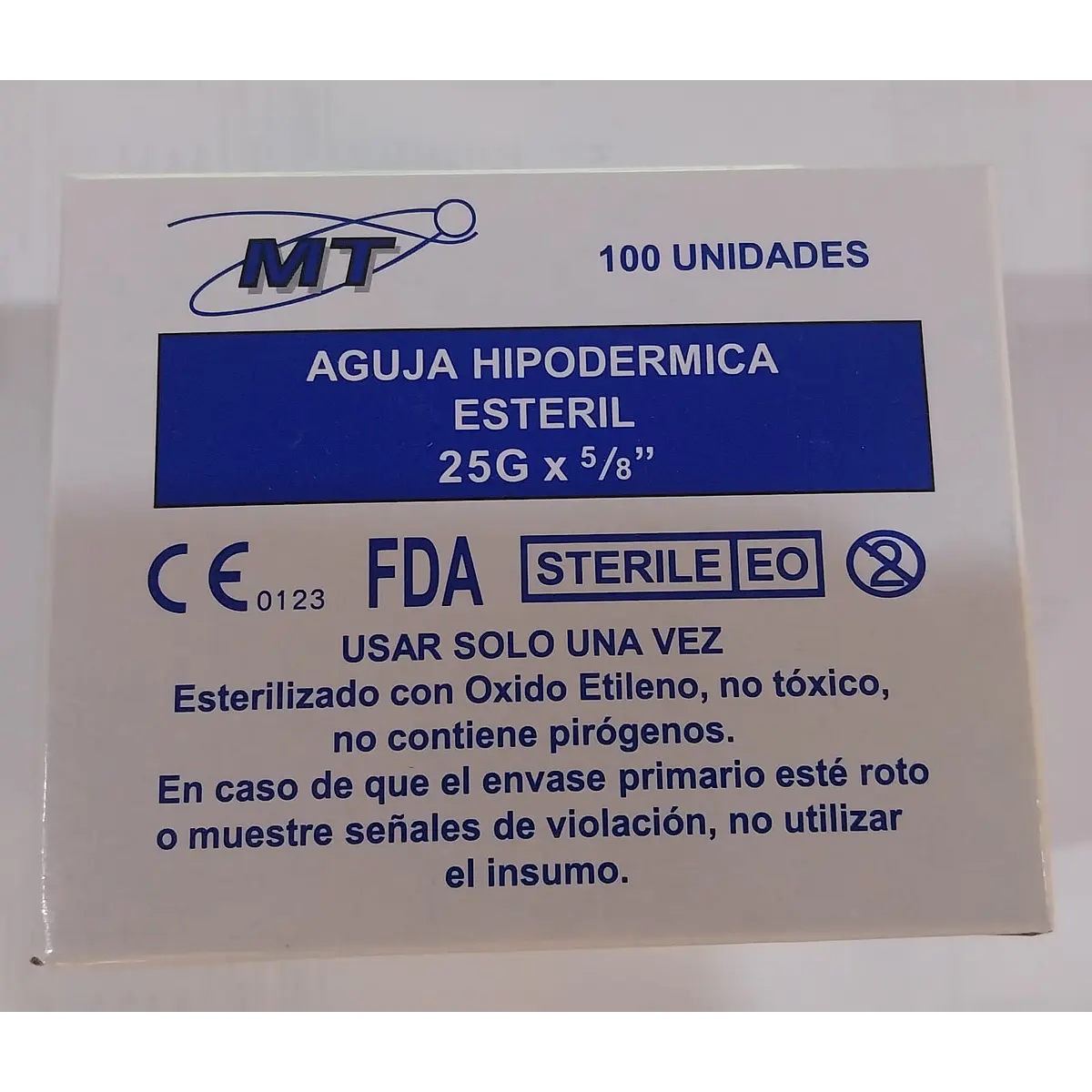 Aguja Hipodermica 25g x 5/8″ Caja 100 Unidades | PET BJ