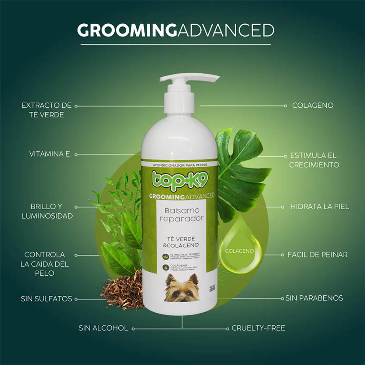 Balsamo Reparador Con Te Verde y Colageno 500 Ml. | PET BJ