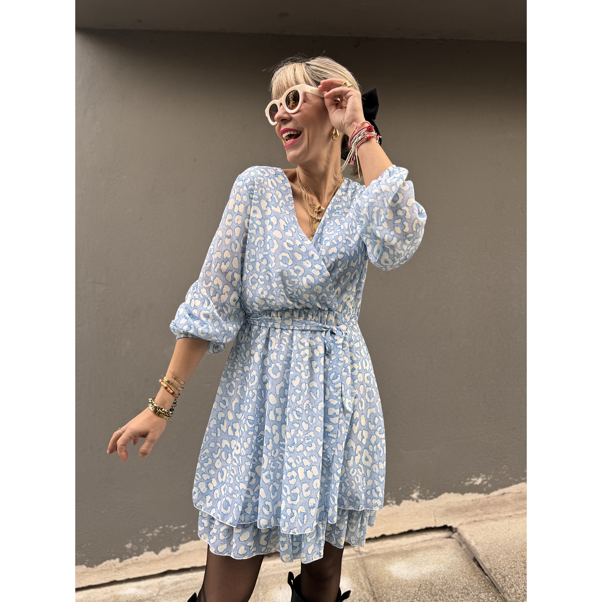 6053 Pastel leo dress BLUE