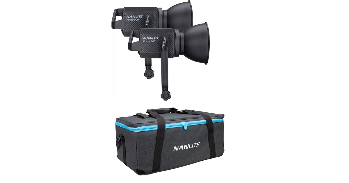 KIT NANLITE DE 2X CAÑONES FORZA 300 CON MALETA