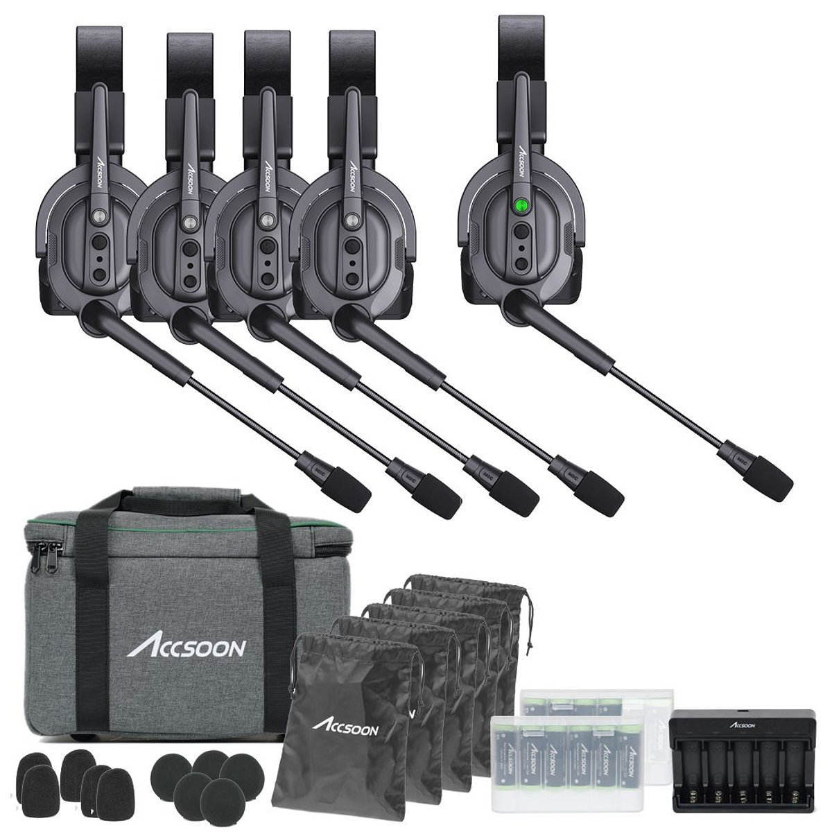 Sistema de Intercom Accsoon CoMo Wireless - 5 Usuarios | Picslab Store