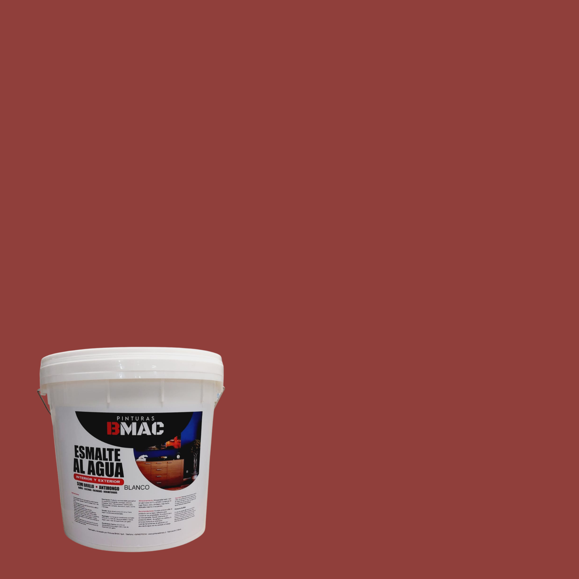 Esmalte al Agua Rojo Colonial Semibrillo Tineta