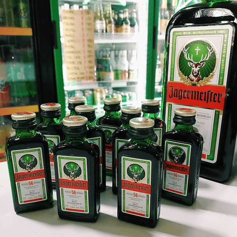 Pack 10 Miniaturas de Jägermeister botella vidrio