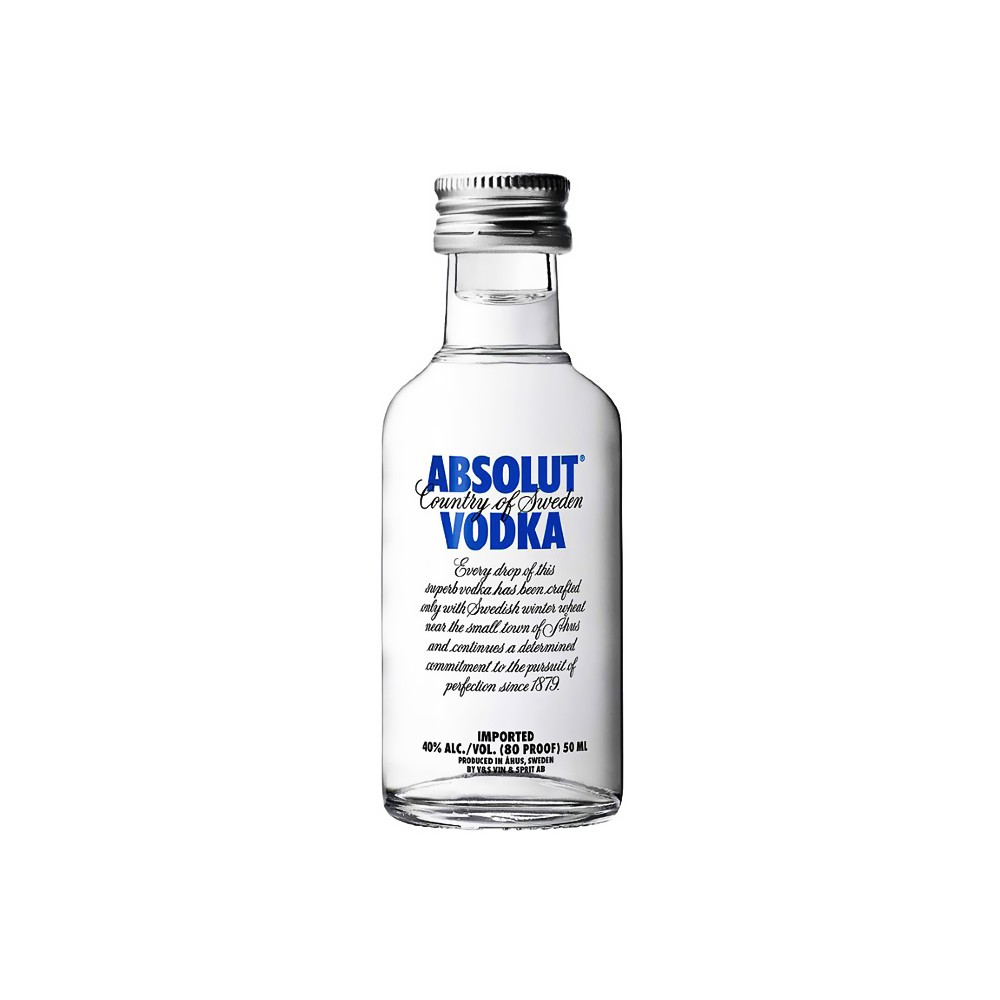 Miniatura Absolut Blue 50 ml Botella de Vidrio