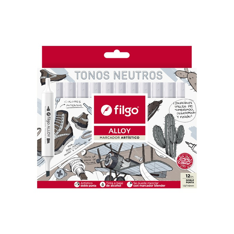 Filgo Alloy Marcadores Artísticos Doble Punta Set 12 unidade