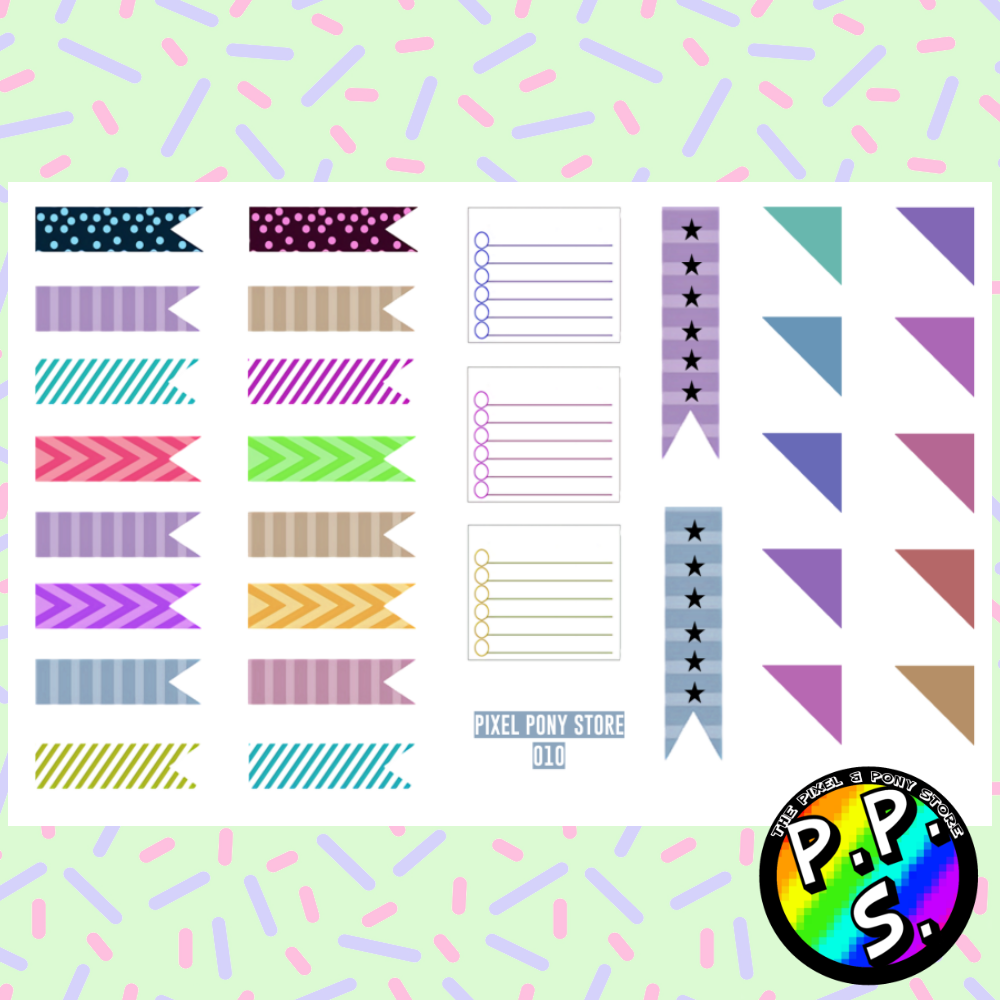 Lámina de Stickers 10 Banderitas