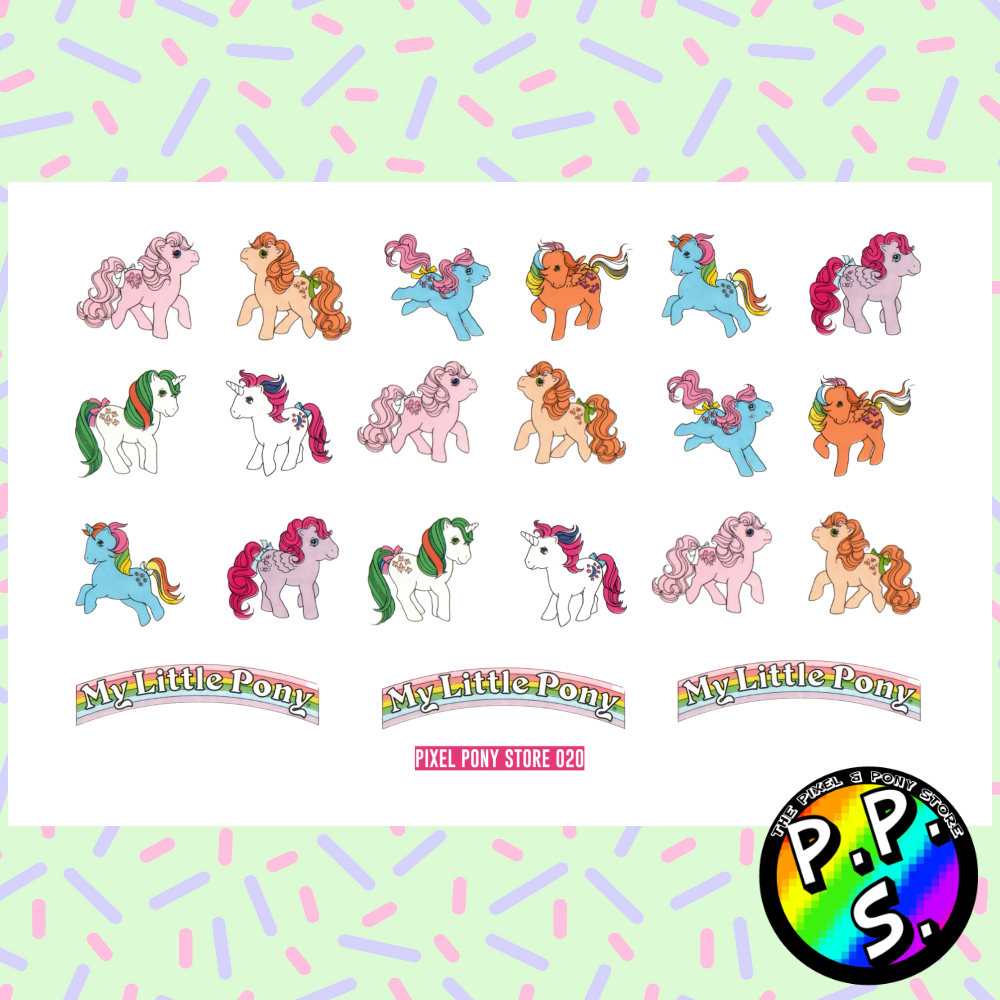 Lámina de Stickers 20 MLP Retro
