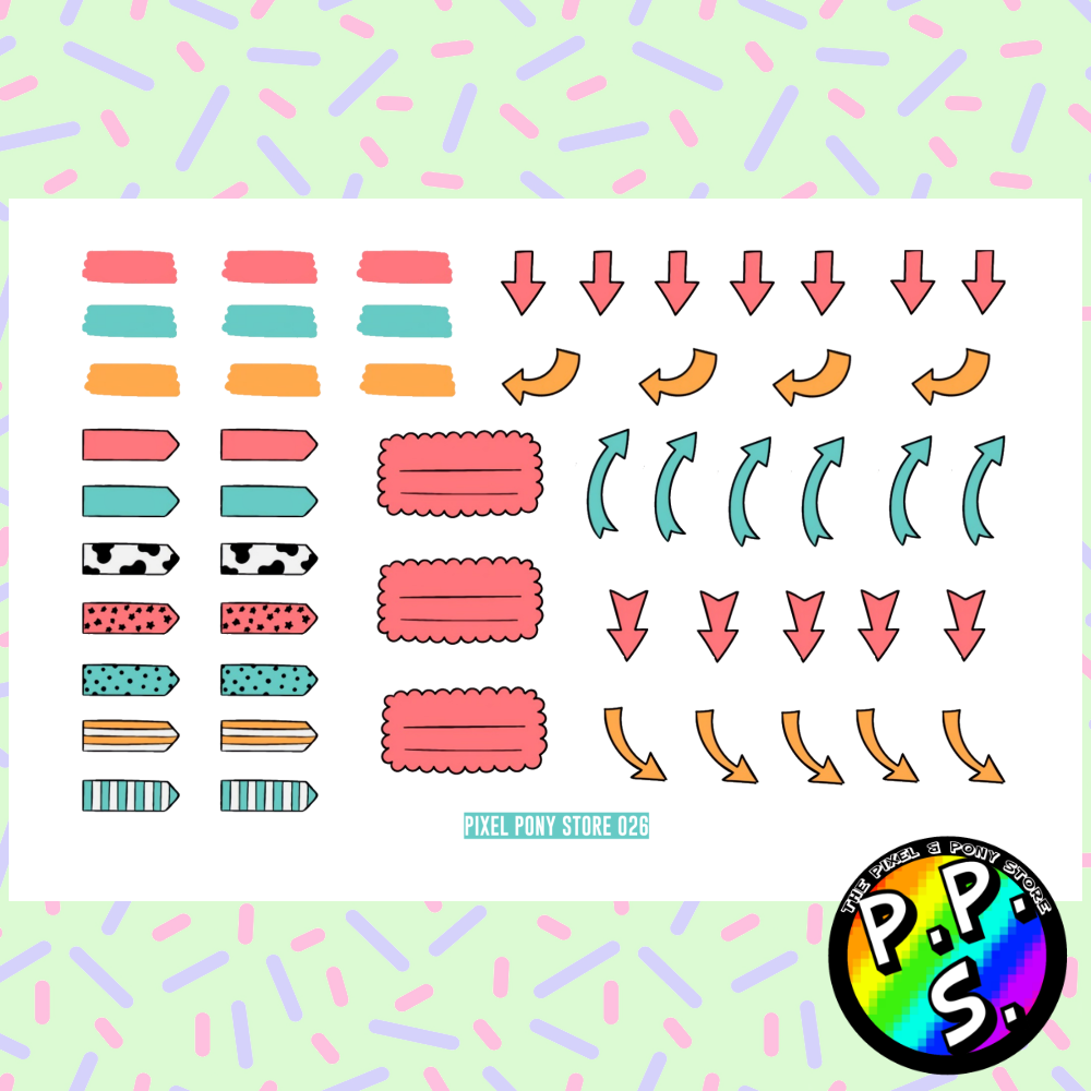 Lámina de Stickers 26 Flechas