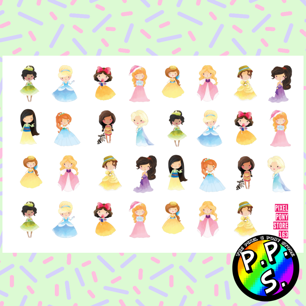 Lámina de Stickers 163 Princesas