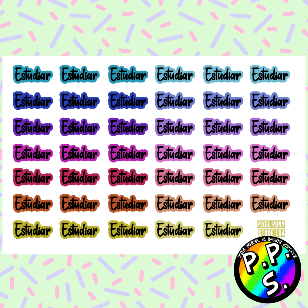 Lámina de Stickers 194 Estudiar