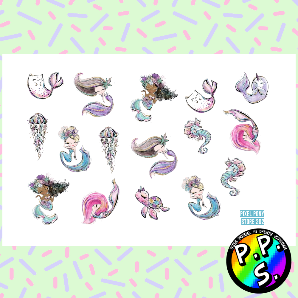 Lámina de Stickers 202 Sirenas