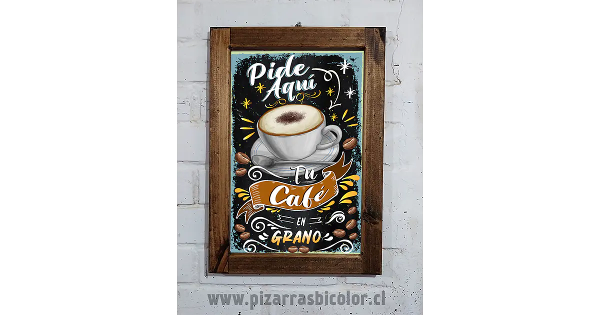 Letrero cafe en grano