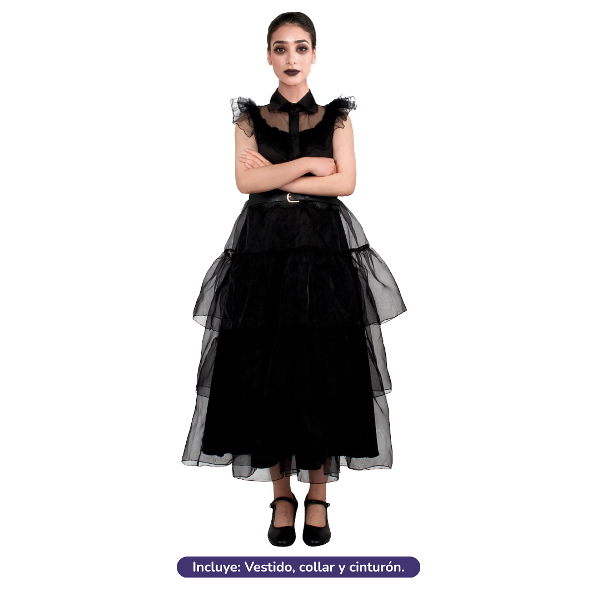 Disfraz Merlina Wednesday Baile Adulta