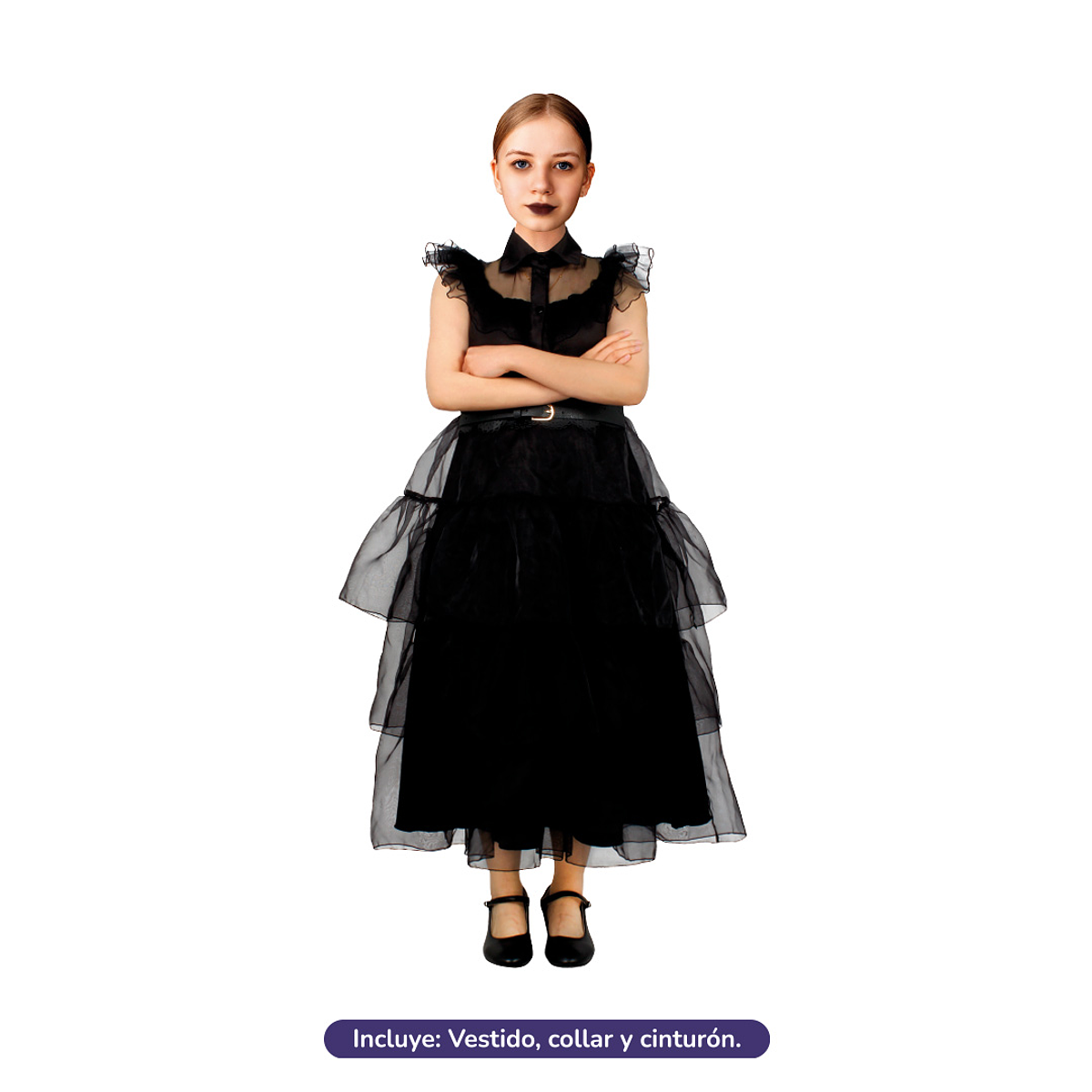 Disfraz Merlina Niña Wednesday Baile