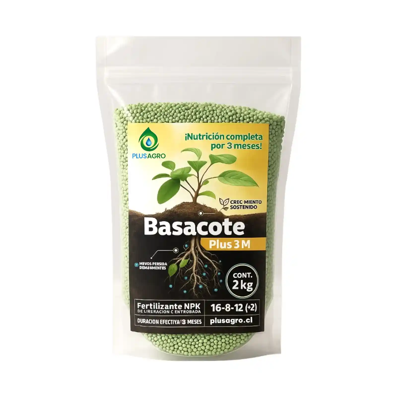 Basacote Plus 3M 2 kg | Fertilizante NPK Liberación 3 Meses