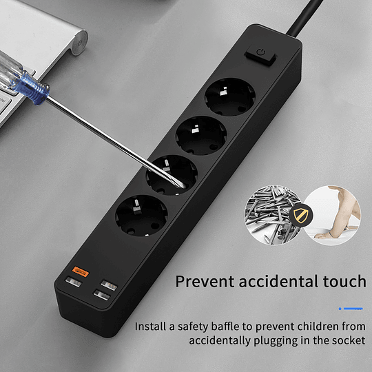 WIWU 4 Position Safety Power Socket with Switch and 3 USB 1 USB C ...