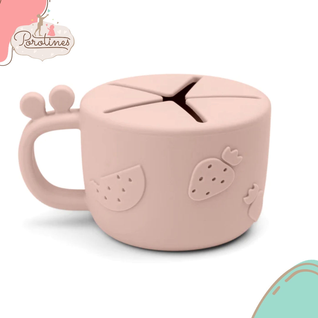 Taza para snack peekaboo Raffi rosado